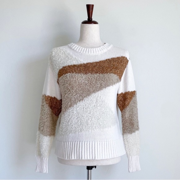 Lou & Grey | Sweaters | Lou Grey Loft Colorblock Textured Coastal ...